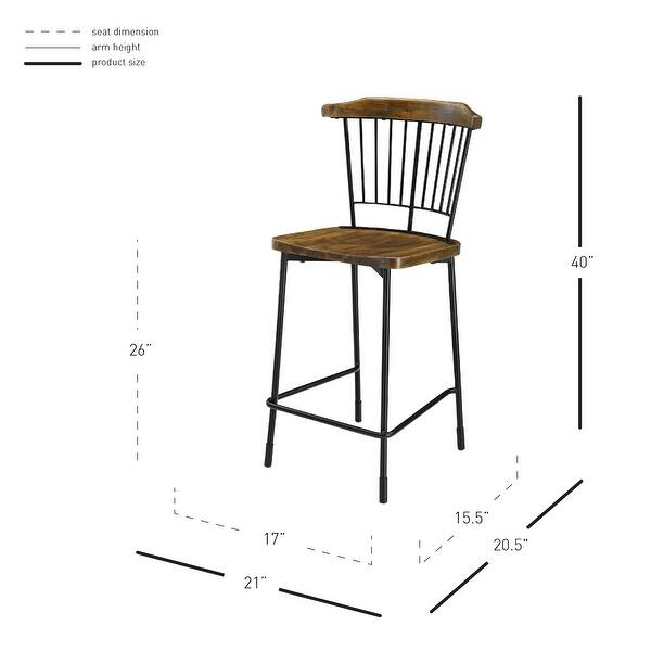 Greco Brown Wood Seat Steel Frame Counter Stool (Set of 2) - On Sale ...