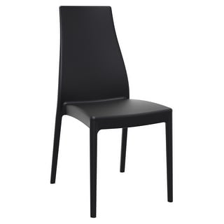 37" Black Outdoor Patio Solid High Back Dining Chair - Bed Bath ...