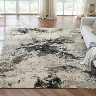 Sandstone Beige Abstract Area Rug - Bed Bath & Beyond - 42535674
