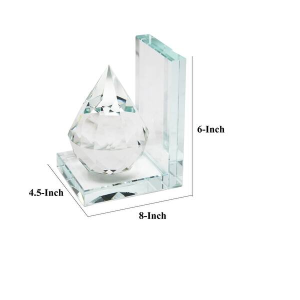 Beautiful Natural Crystal Diamond Bookends, Clear, Set Of 2 - Bed Bath ...