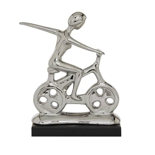Silver Porcelain Contemporary Sculpture Bicycle 12 x 9 x 3 - 9 x 3 x 12 ...