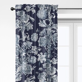 Alexandria Indigo Cotton Rod Pocket Drapery Panel Set of 2 - Bed Bath ...