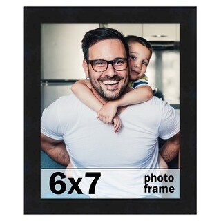 6x7 Frame Black Solid Wood Picture Frame | 0.75 Inch Moulding Width ...