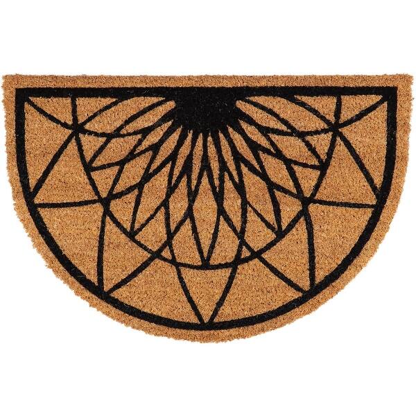 Half Round Coir and PVC Door Mat Diamond Rosace Design - Bed Bath ...