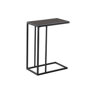 Accent Table, C-shaped,Black Tempered Glass, Contemporary, Modern - Bed Bath & Beyond - 42551272
