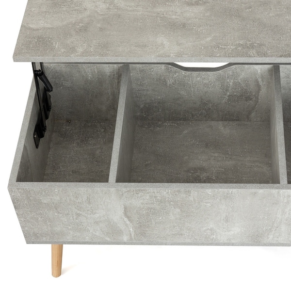 Lordear Liftable Table Top Coffee Table with Solid Wood Legs Support ...