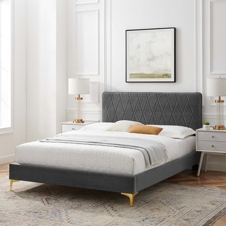 Phillipa Performance Velvet Queen Platform Bed - Bed Bath & Beyond ...
