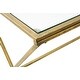 Gold Metal Slim Coffee Table with Glass Top - Bed Bath & Beyond - 31492751