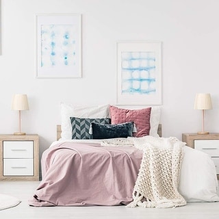 Set of 2 Modern Table Lamps Beside Lamp Pull Chain Switch Pink - 9.5" x ...