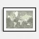 Army green detailed world map with cities Maps Atlas Art Print/Poster ...