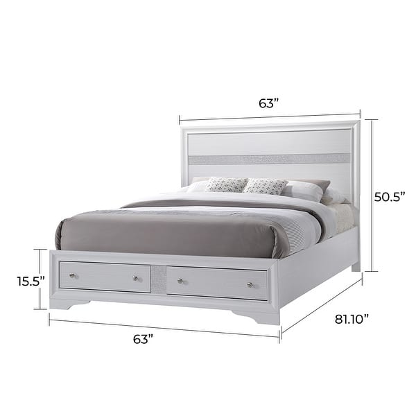 Matrix Traditional Style Full/Queen/King Bed Made with Wood & Footboard ...