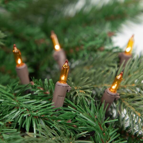 100-Count Amber Mini Fall Harvest Lights, 20.25ft Brown Wire - Bed Bath ...