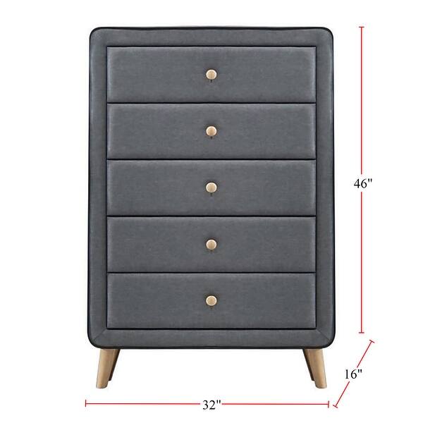 5 Drawers Fabric Chest in Light Gray - Bed Bath & Beyond - 35478657