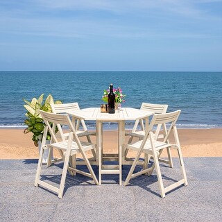 SAFAVIEH Kateryna Acacia Wood 5 Piece Outdoor Dining Table Set ...