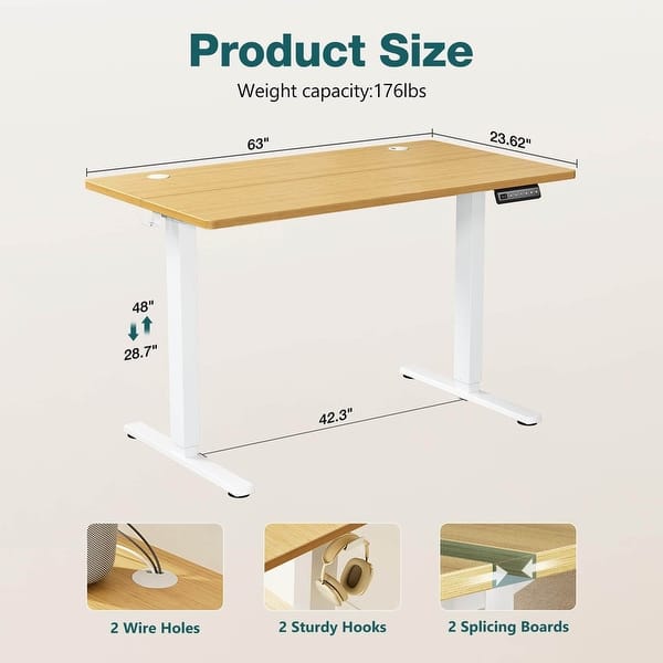 Electric Height Adjustable Ergonomic Computer Desk - Bed Bath & Beyond ...