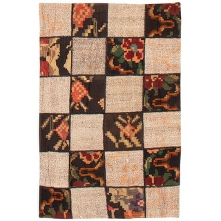 ECARPETGALLERY Flat-Weave Moldovia Patch Brown Wool Tapestry Kilim - 3 ...