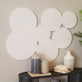 Delicate Wood Carved Pinwheel Plate Wall Decor - White or Black - Bed ...