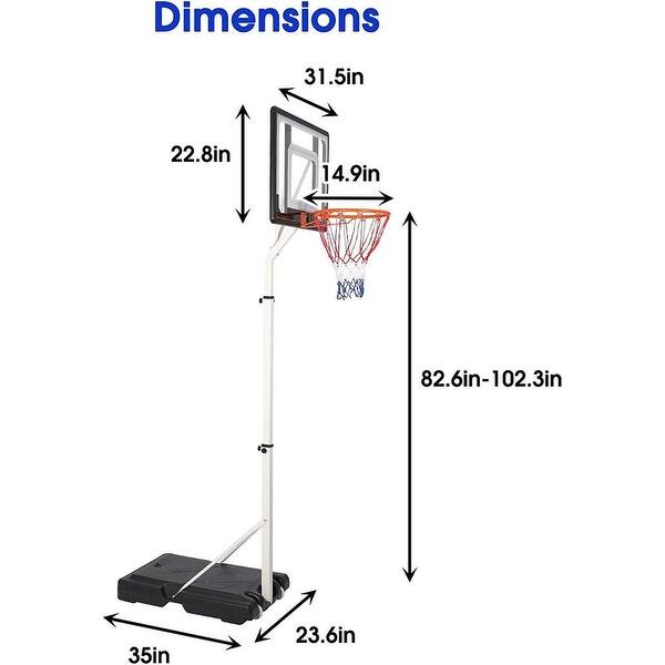 Portable Basketball Hoop Backboard System Stand 8.4Ft-10Ft with Wheels ...