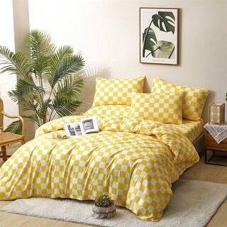 Two Tone Checkered Pattern Bedding Comfort Set, Multiple Sizes - Bed ...