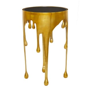 Artistic 16" Wide Metallic Drip Metal Accent Table - 16 x 25 - Bed Bath ...