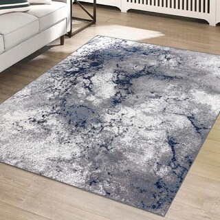 Luxe Weavers Modern Abstract Blue 5x7 Area Rug for Bedrooms and Living ...
