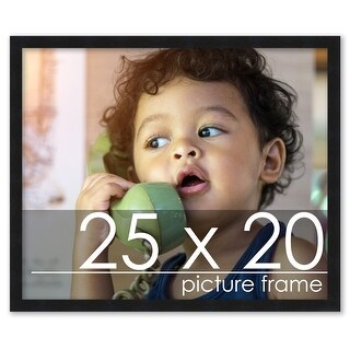 25x20 Contemporary Black Complete Wood Picture Frame with UV Acrylic ...