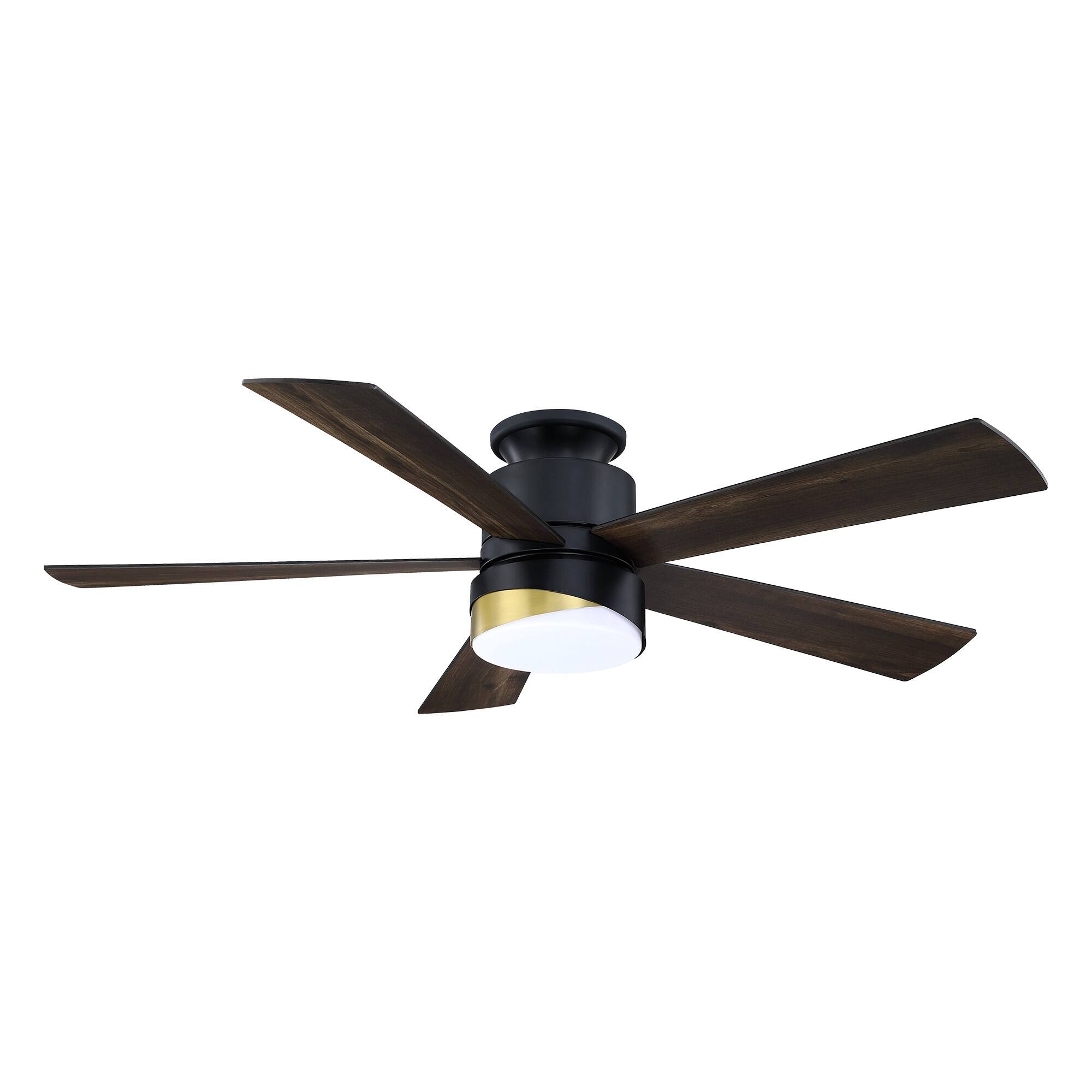 52" Modern Black Smart LED Hunger Ceiling Fan with Smart App, Remote ...