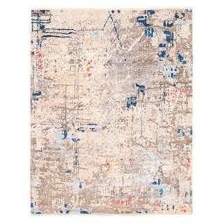 ECARPETGALLERY Hand-knotted Legacy Grey Silk, Wool Rug - 7'10 x 9'10 ...