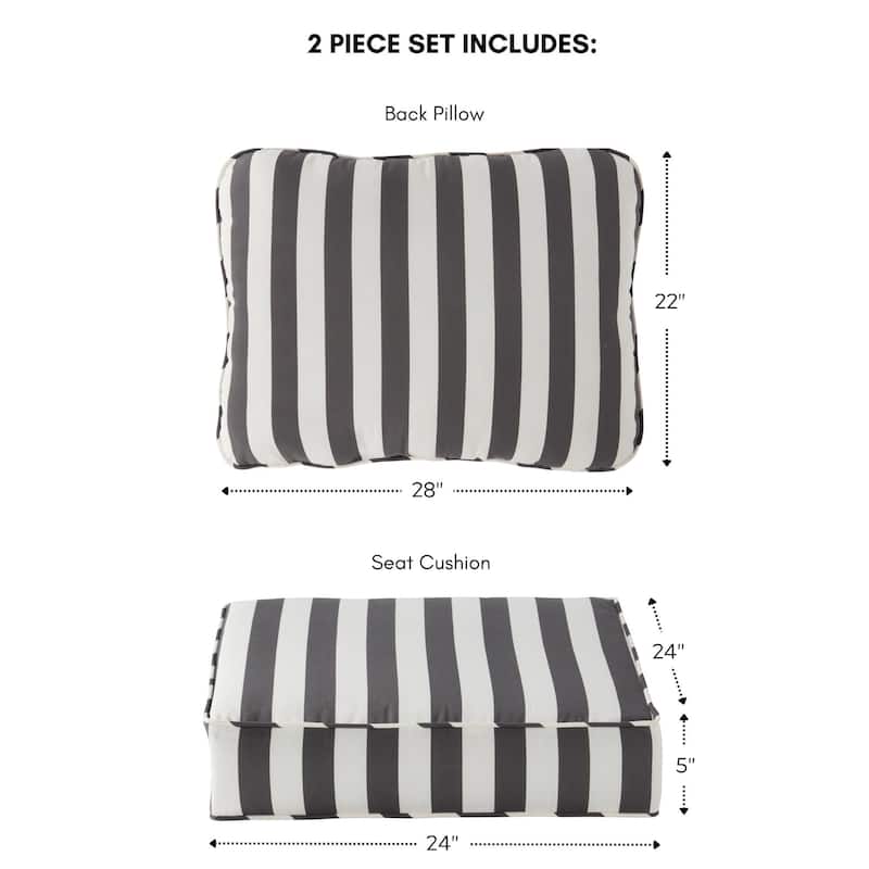 Outdoor 2-Piece Reversible Deep Seat Cushion Set (Cushions Only) - On ...