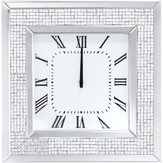 Transparent Wall Clock in Mirrored & Faux Rhinestones - Bed Bath ...