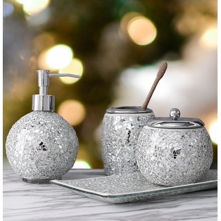 Mosaic Glass Bathroom Accessories Set - Bed Bath & Beyond - 39995290