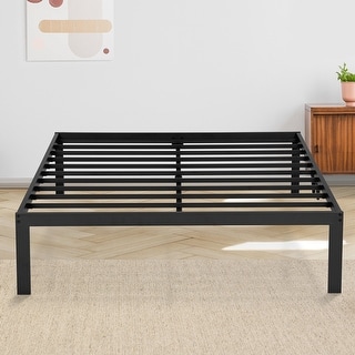 Sleeplanner 16 Inch Metal Platform Bed Frame with Steel Slats Queen ...