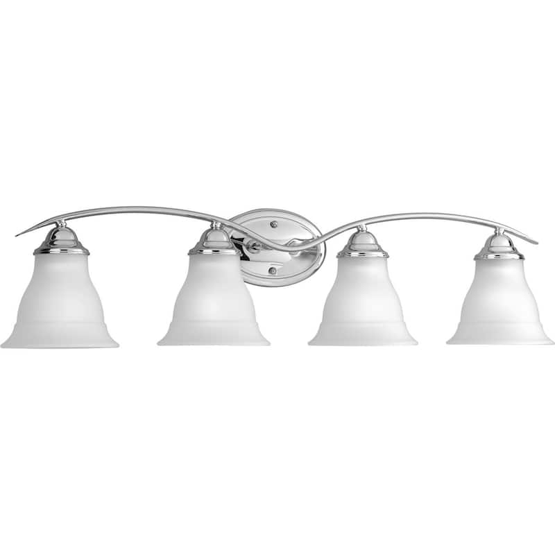 Trinity Collection Four-Light Polished Chrome Etched Glass Traditional ...
