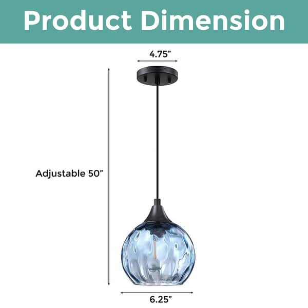 2 Pack light fixture blue glass chandeliers light Metal pendant light ...
