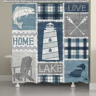 Laural Home Up North Patchwork Shower Curtain 71x72 - Bed Bath & Beyond - 36246044