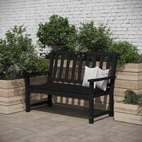 Indoor-Outdoor Recycled HDPE Bench with Contoured Seat and Integrated ...