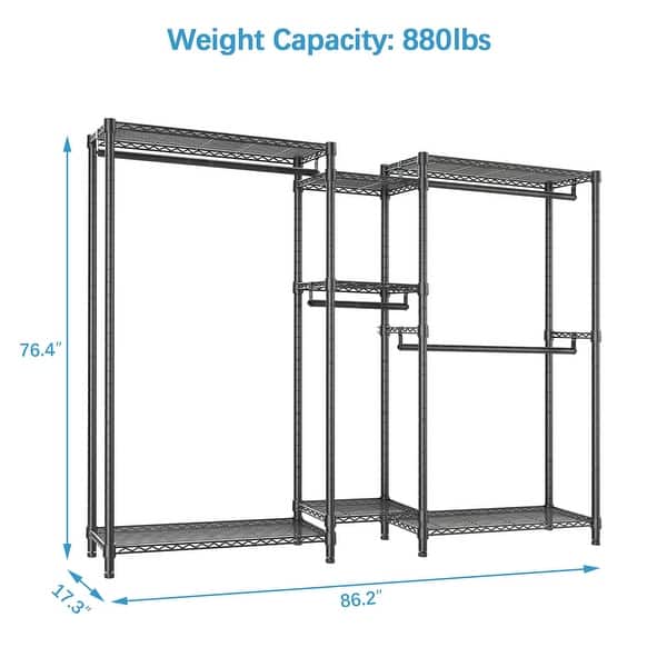 Garment Rack Heavy Duty Clothing Rack for Hanging Clothes, Metal ...