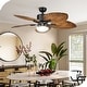 Moasis 52" Palm Leaf Tropical Style Ceiling Fan LED Light with Remote ...