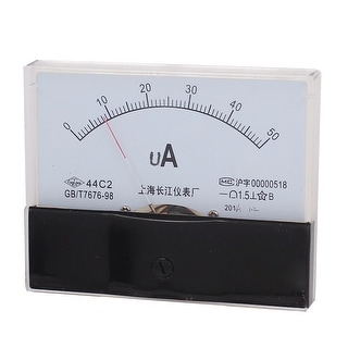 DC 0-50uA Class 1.5 Accuracy Analog Amperemeter Panel Meter Gauge 44C2 ...