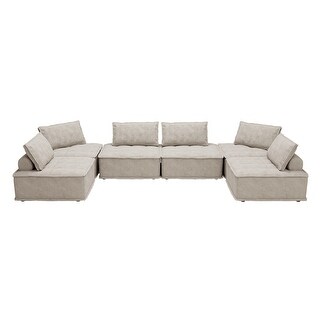 6-Piece Oversized Modular Sofa with Customizable Layout and Moveable ...