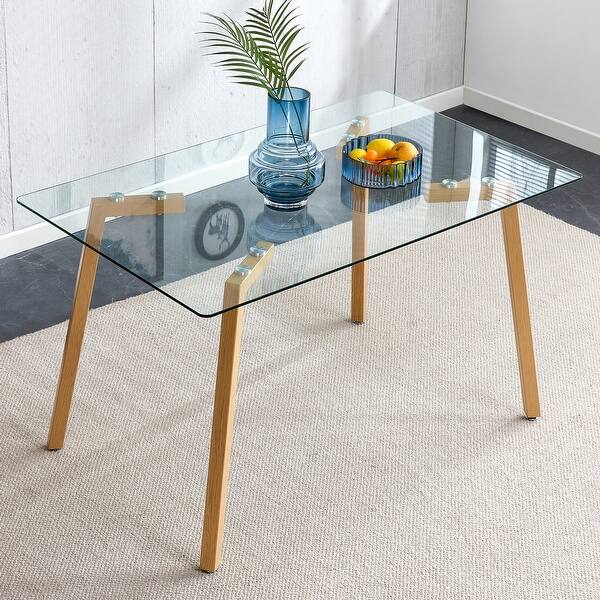 Modern Minimalist Rectangular Glass Dining Table - Bed Bath & Beyond ...