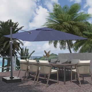 11FT Square Cantilever Patio Umbrella with Umbrella Base - Bed Bath ...