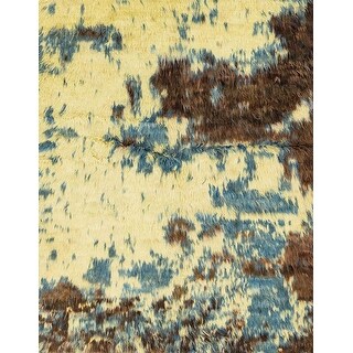 Ahgly Company Machine Washable Abstract Mustard Yellow Area Rugs - Bed ...