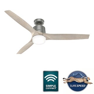 Hunter 60" WiFi Neuron Ceiling Fan with LED Light, Handheld Remote ...
