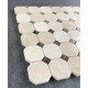 Cream Marfil 2" Octagon with Brown Dot Marble Mosaic Tiles - Case (10 ...