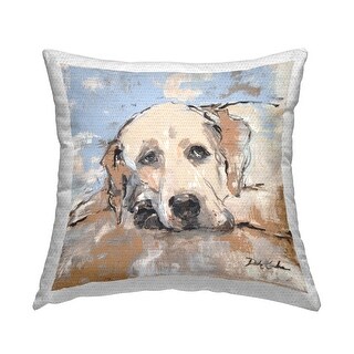 Stupell Casual Labrador Dog Resting Abstract Pattern Printed Outdoor ...