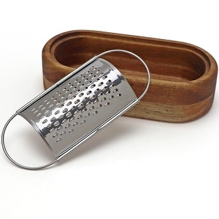 Cheese Grater - Stainless Steel Cheese Grater With Wood Container Hand ...