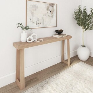 Modern Solid Wood Console Table, 56 Inch, Sofa Table, Narrow Entryway ...