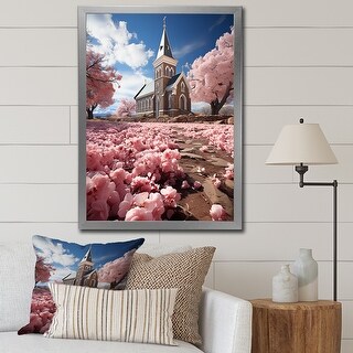 Designart "Lansdcape Church Tranquil Abode II" Landscape Church Framed ...