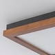 Rennnsan 18W 14 in. Modern Walnut Wood Square LED Flush Mount Ceiling ...